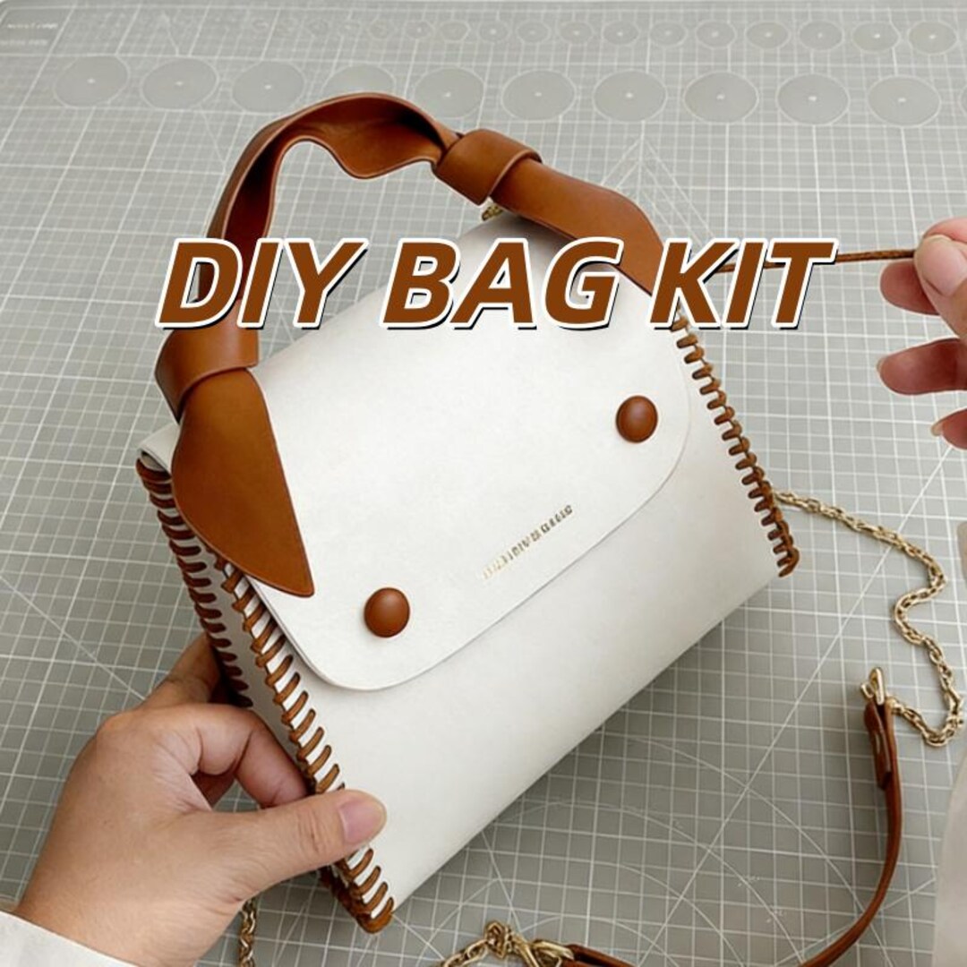 DIY PU Leather Shoulder Bag Kit, Beginner Hand-sewn Crossbody Purse - Etsy