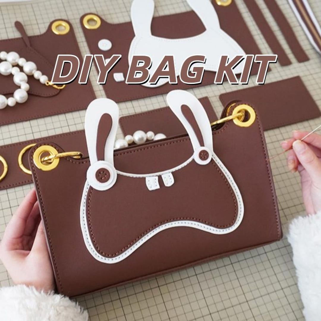 DIY Handmade Leather Shoulder Bag Kit – Beginner Hand-sewn Cowhide ...