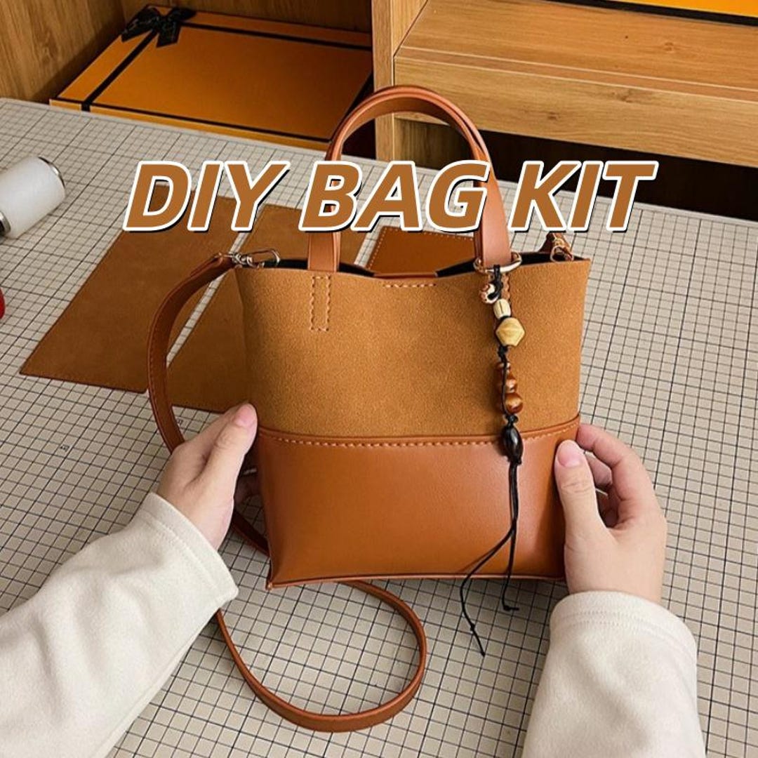 DIY Matte Leather Shoulder Bag Kit, Beginner Sewing Project - Etsy