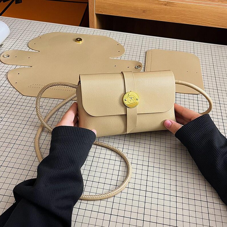 DIY PU Leather Crossbody Bag Kit, Beginner Hand-sewn Mini Purse - Etsy