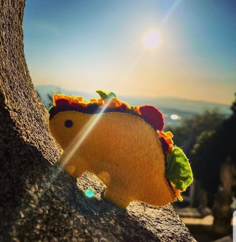 Tacosaurus Taco Dino Plush Felt Dinosaur Stuffy - Etsy