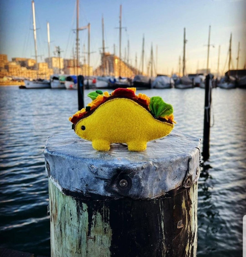 Tacosaurus Taco Dino Plush Felt Dinosaur Stuffy - Etsy