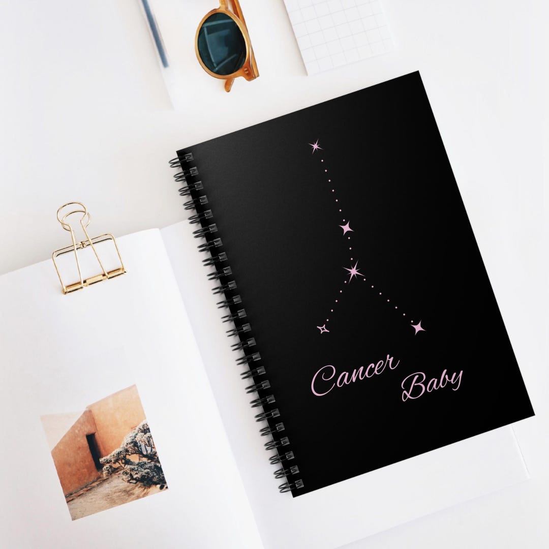 Cancer Baby Spiral Notebook - Cute Notebook, Zodiac Notebook, Aesthetic ...