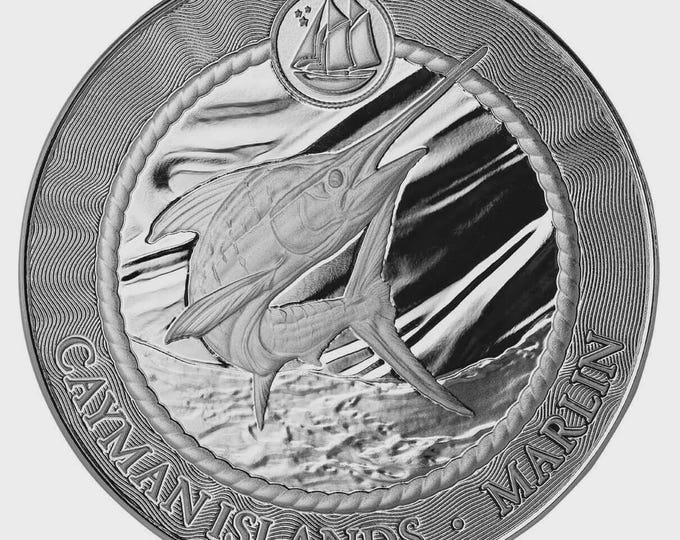 Marlin Silver Coin Collector Gift for Men Nautical Collection Cayman ...