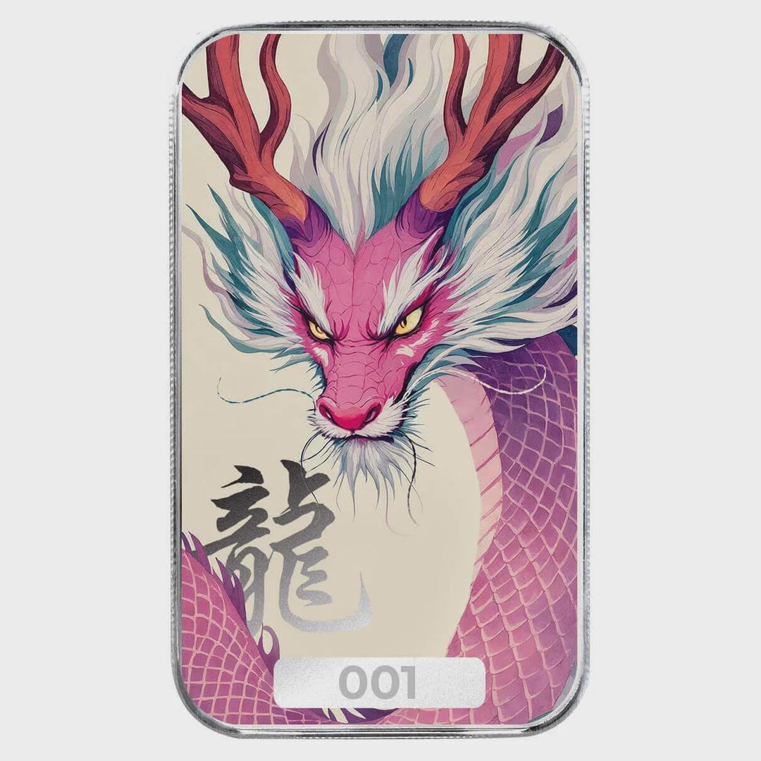 1 Oz Silver Colorized Lucky Dragon Bar "xuánhuá" | Limited Mintage 1716 ...