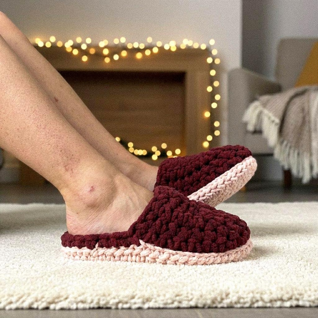 Chunky Slippers Crochet Pattern, Easy Adult Slipper Pattern, Instant ...
