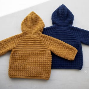Hooded Baby Jacket & Cardigan | Lemon Peel Stitch Sweater Pattern for ...