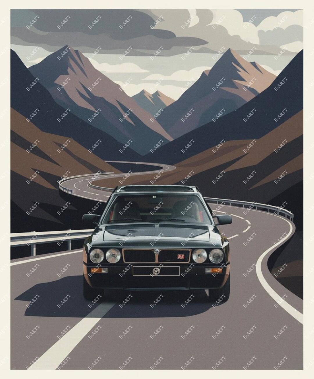 Lancia Delta Integrale Alpine Drive | Classic Rally Car Poster ...