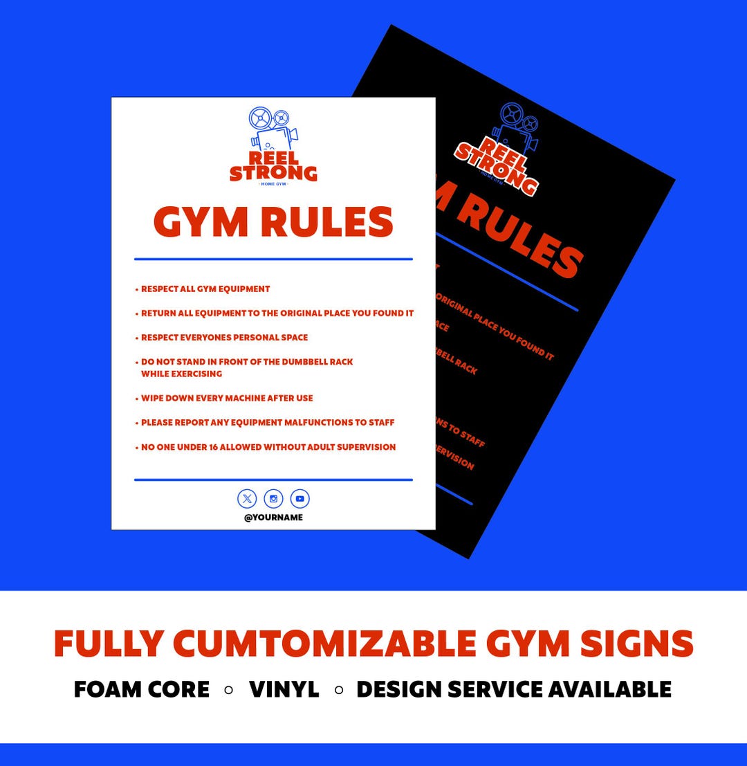 Gym Rules Foam Core Sign - Etsy