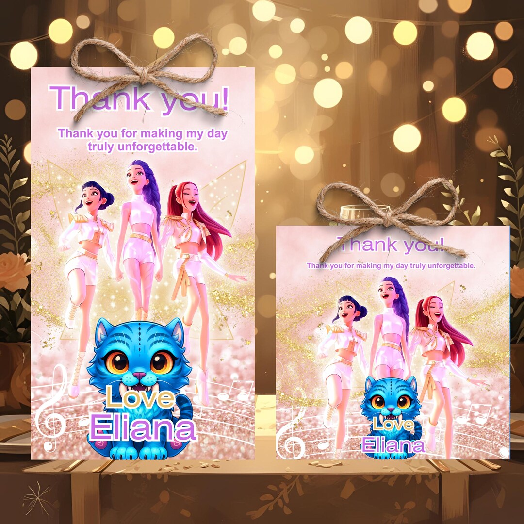 Kpop Demon Hunters Thank You Editable Cards - Etsy