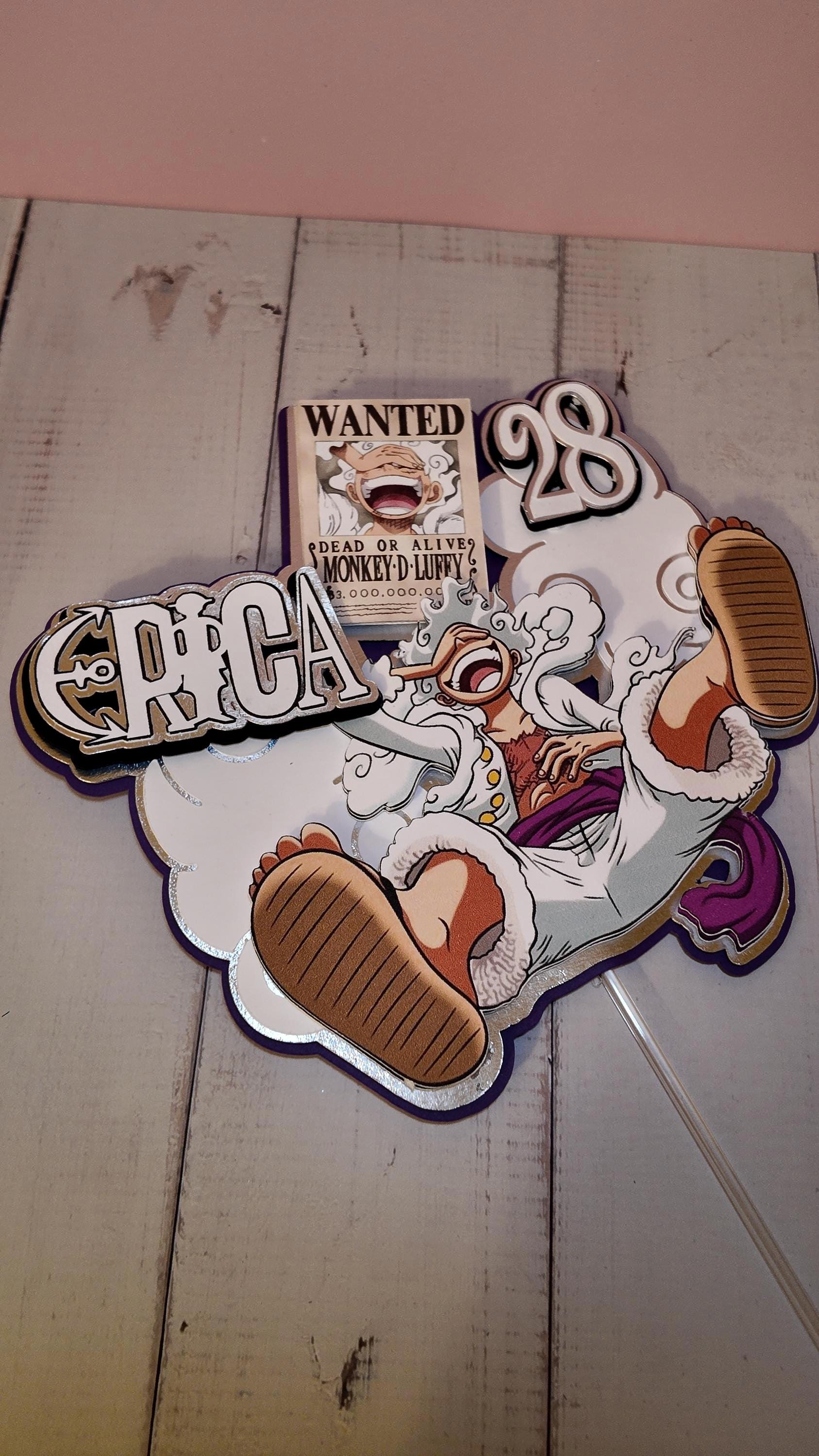 One Piece Anime Cake Topper: Roronoa Zoro or Gear 5 Luffy 3D Cardstock ...