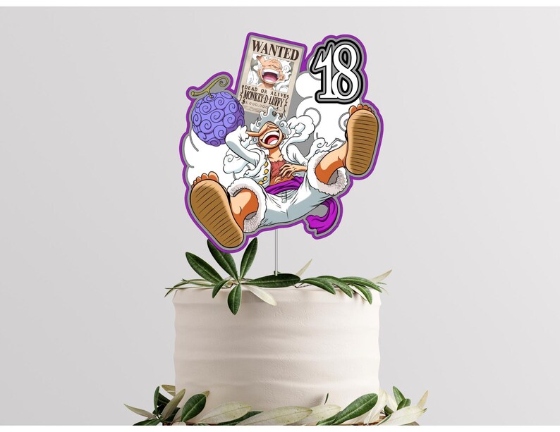 One Piece Anime Cake Topper: Roronoa Zoro or Gear 5 Luffy 3D Cardstock ...