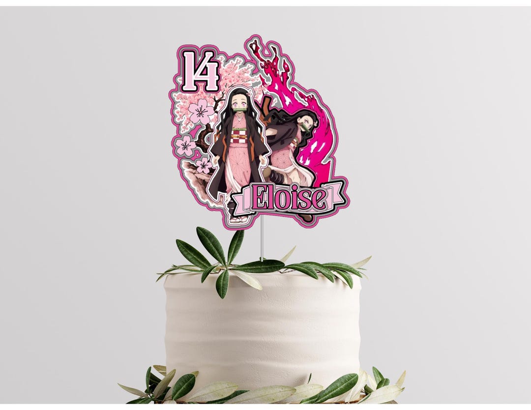 Nezuko Kamado Demon Slayer Cake Topper: Custom Anime Birthday Cake ...