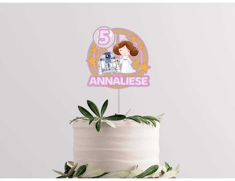 Princess Leia or Ahsoka Birthday Cake Topper: 3D Cardstock Party Decor ...