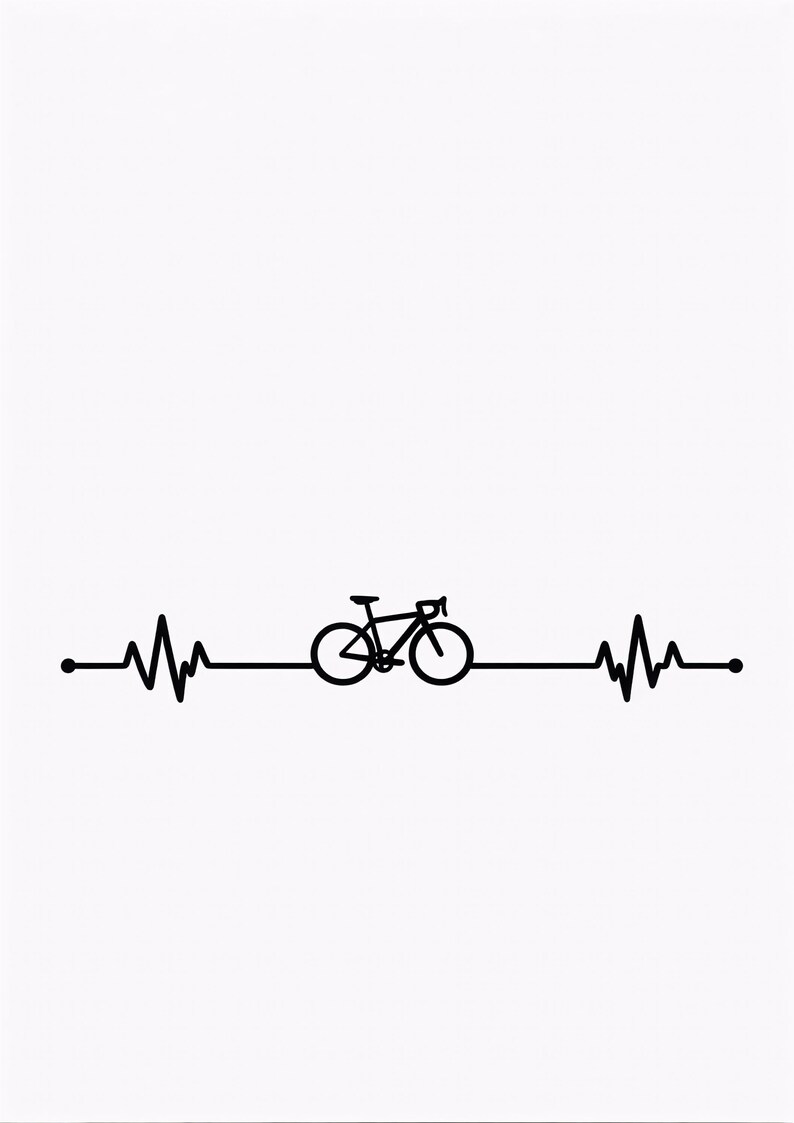 Cycling Posters | Bicycle ECG Line Wall Art | Modern Cycling Poster ...