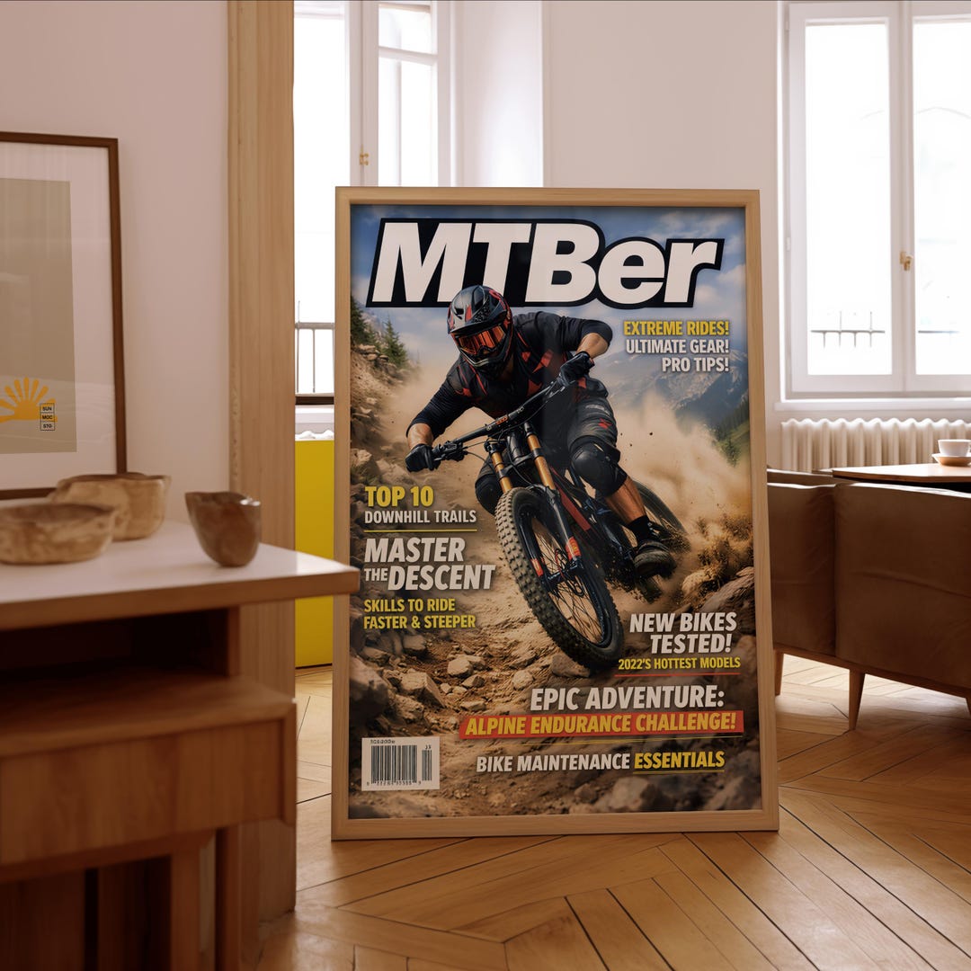 Mountain Bike Downhill Poster | Motivational Cycling Wall Art ...
