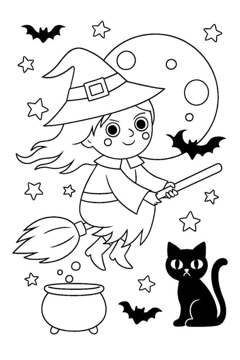 Halloween Colouring Sheets (4 Sheets) - Etsy Canada