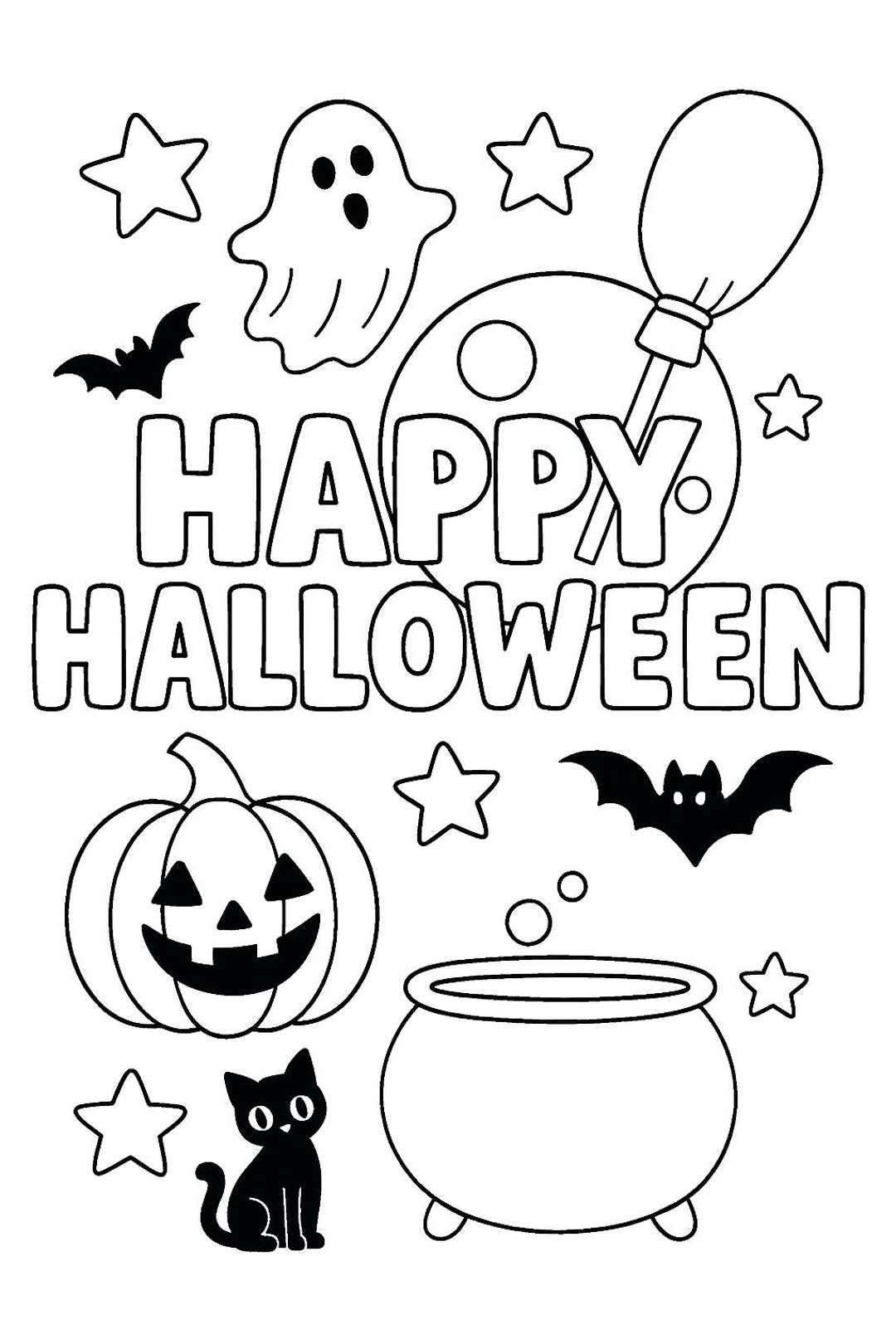 Halloween Colouring Sheets (4 Sheets) - Etsy Canada