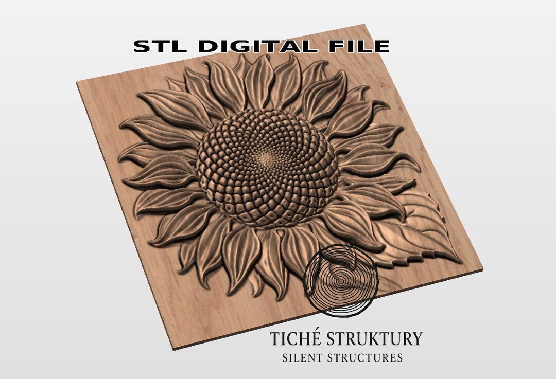 Sunflower - 3D STL Model for CNC Carving, Digital Download - Etsy