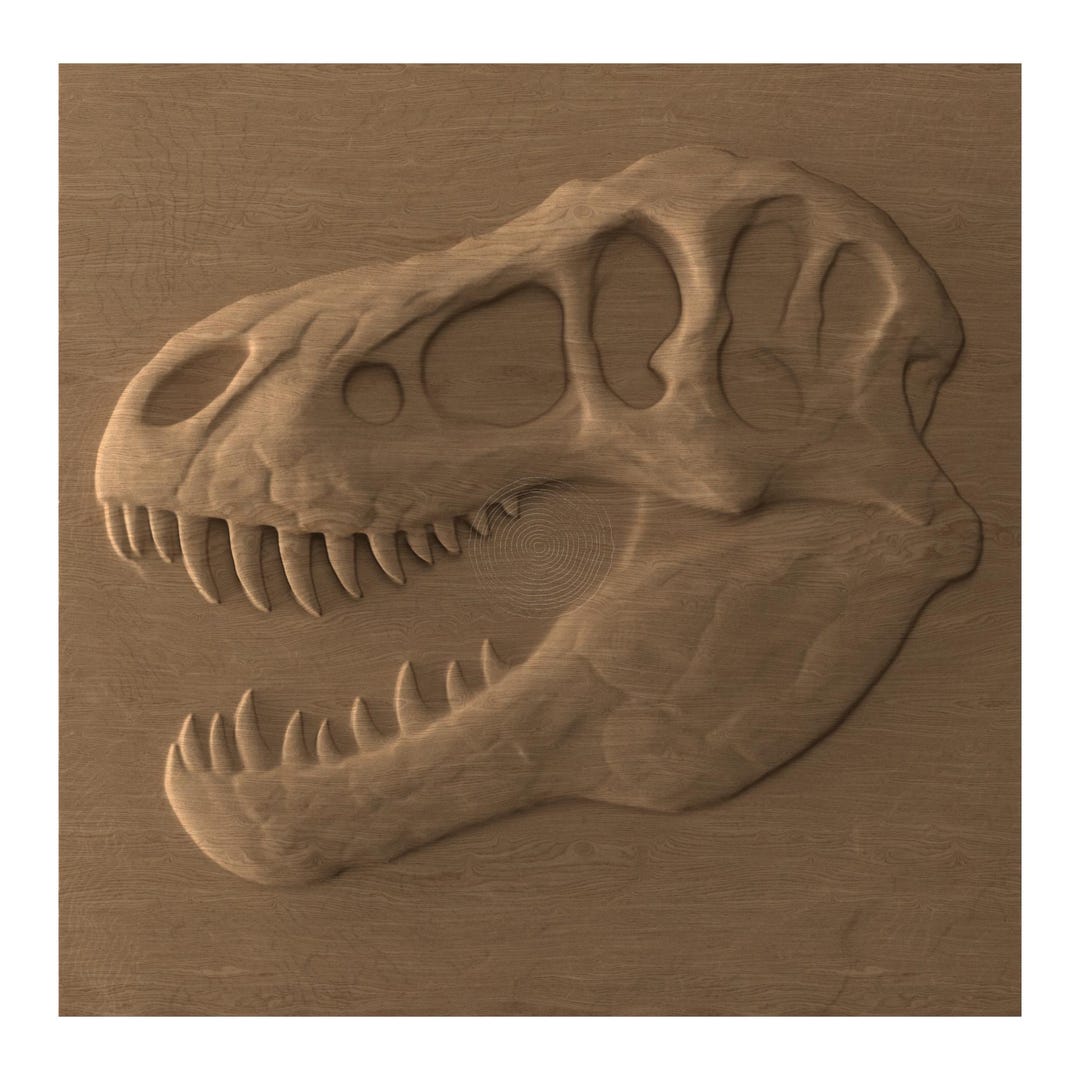 T. Rex Fossil 3D Model STL File – CNC Carving & 3D Printing (digital ...