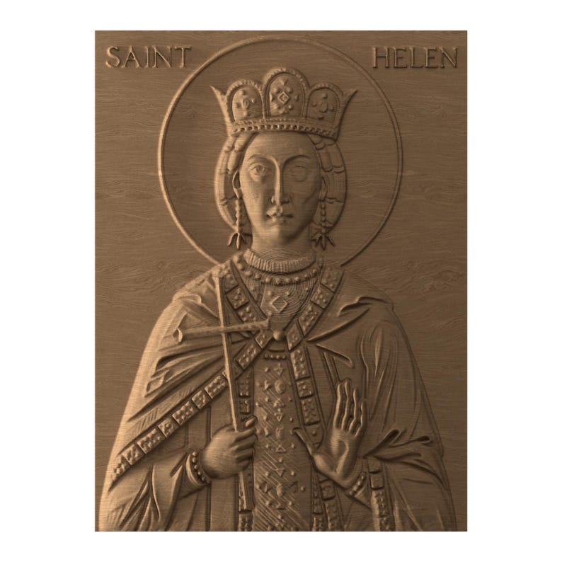 Saint Helena Portrait STL CNC Wood Carving Relief & 3D Printing + PNG ...