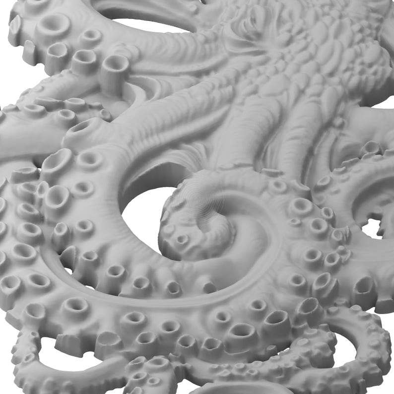 Octopus STL File CNC Wood Carving 2 - Etsy