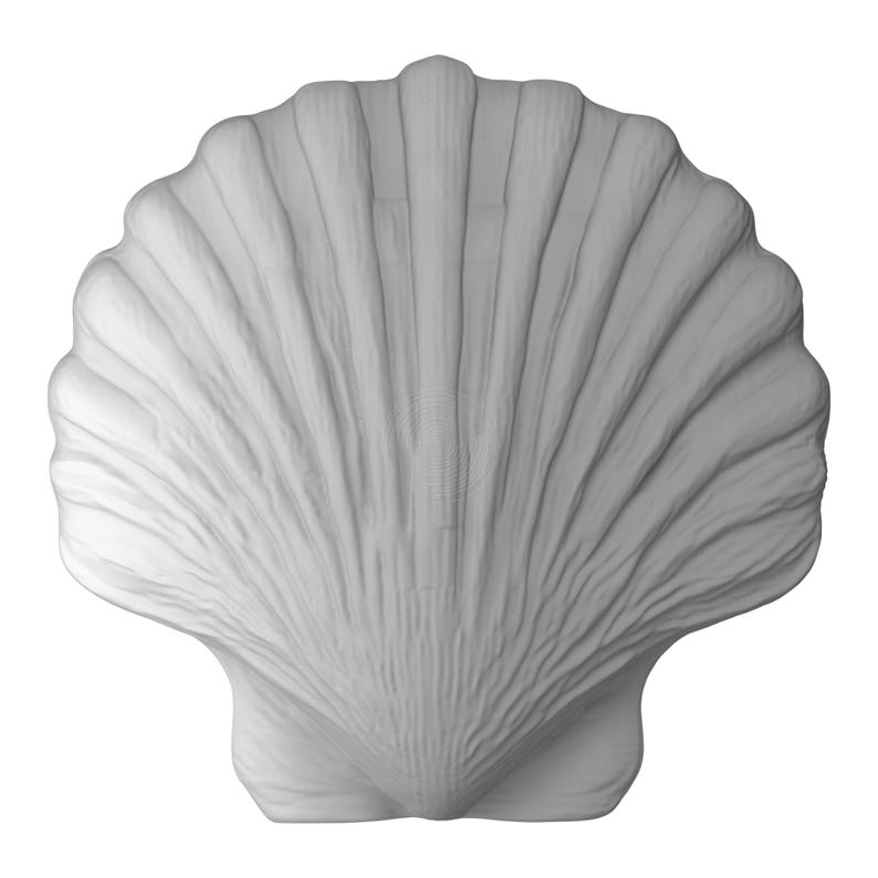 Scallop Seashell STL File for CNC Wood Carving, Coastal Decor Panel ...