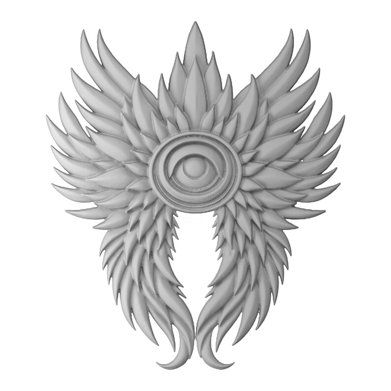 Eye With Angel Wings V1 – STL File CNC Woodcarving - Etsy
