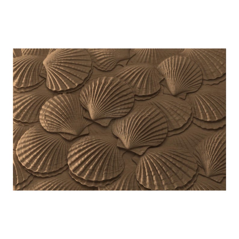 Scallop Shell Pattern – STL File for CNC Wood Carving Relief & 3D ...