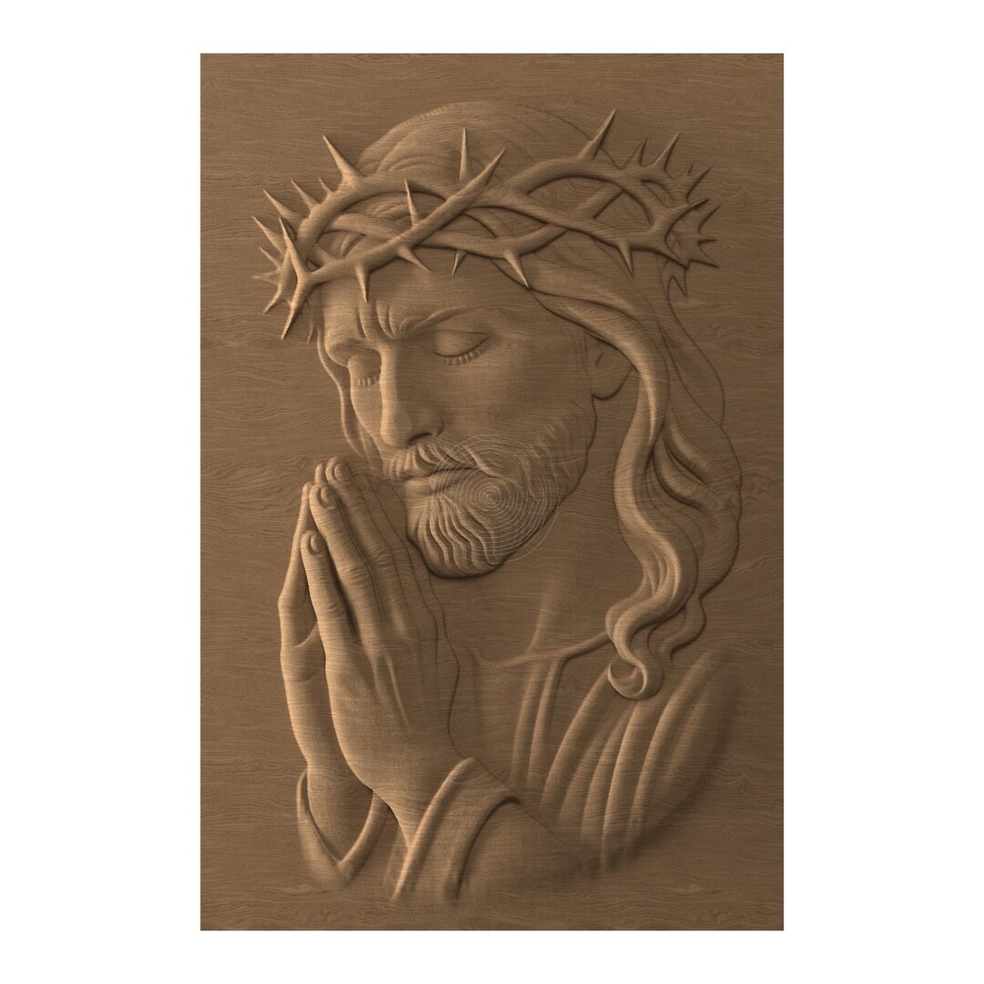 Jesus Christ Prayer Relief Sculpture, CNC Woodcarving STL File (digital ...