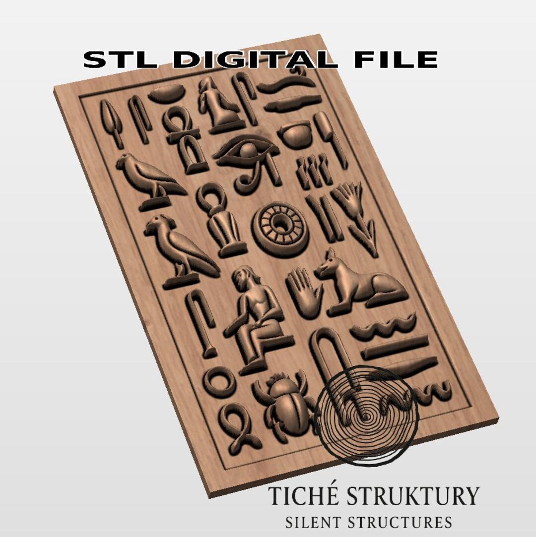 Egyptian Hieroglyphs Relief Panel: 3D STL Model (digital Download) - Etsy