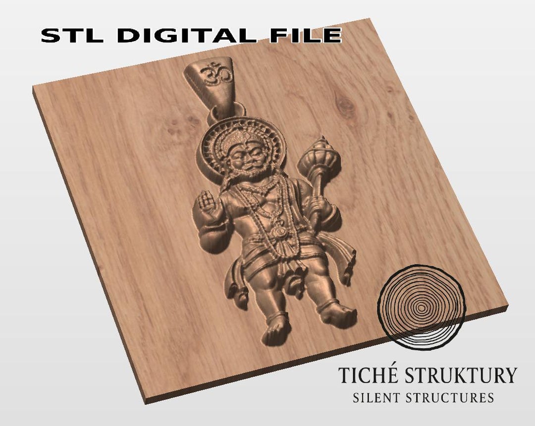 Hanuman Hindu - 3D STL Model for CNC Carving, Digital Download - Etsy