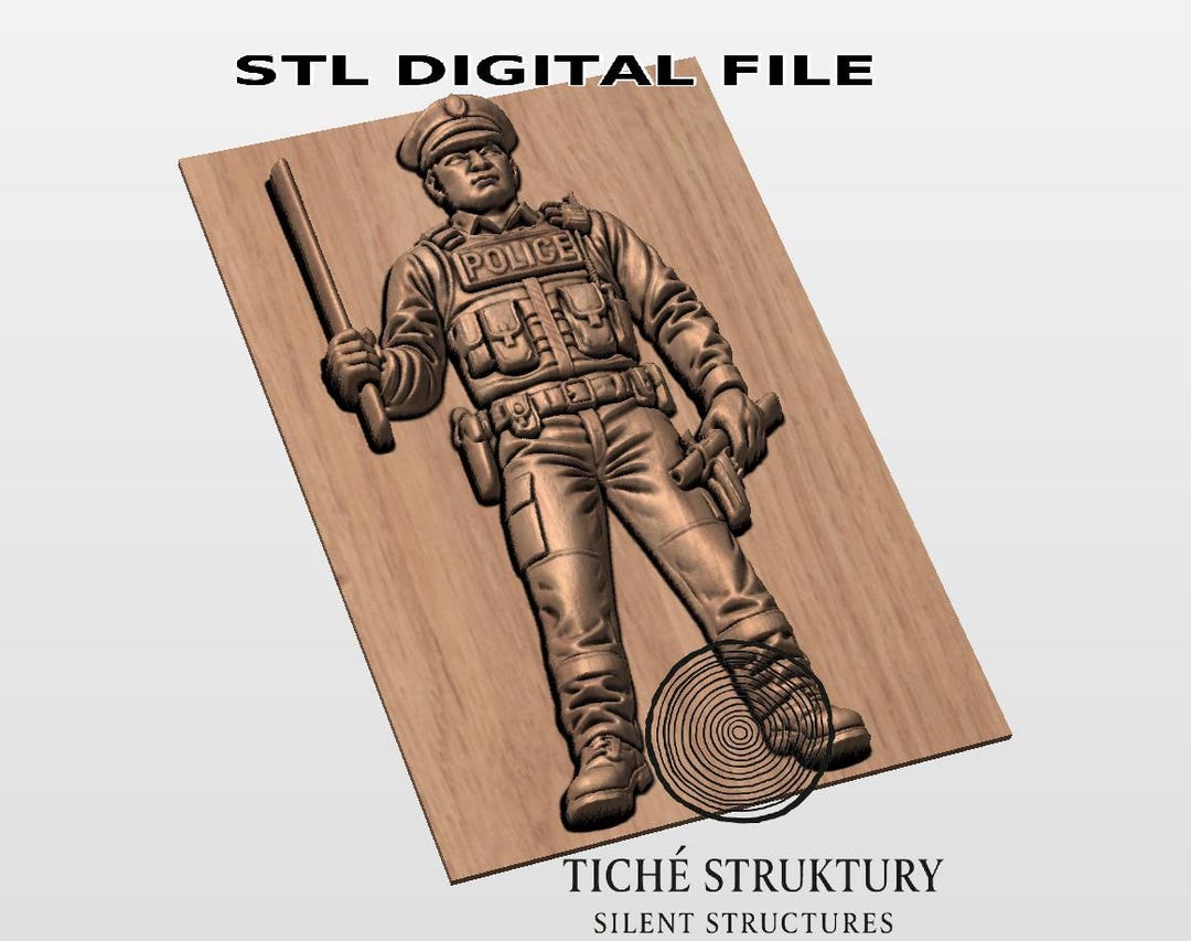 Police Officer 3D Model: Law Enforcement Relief Art (digital Download ...