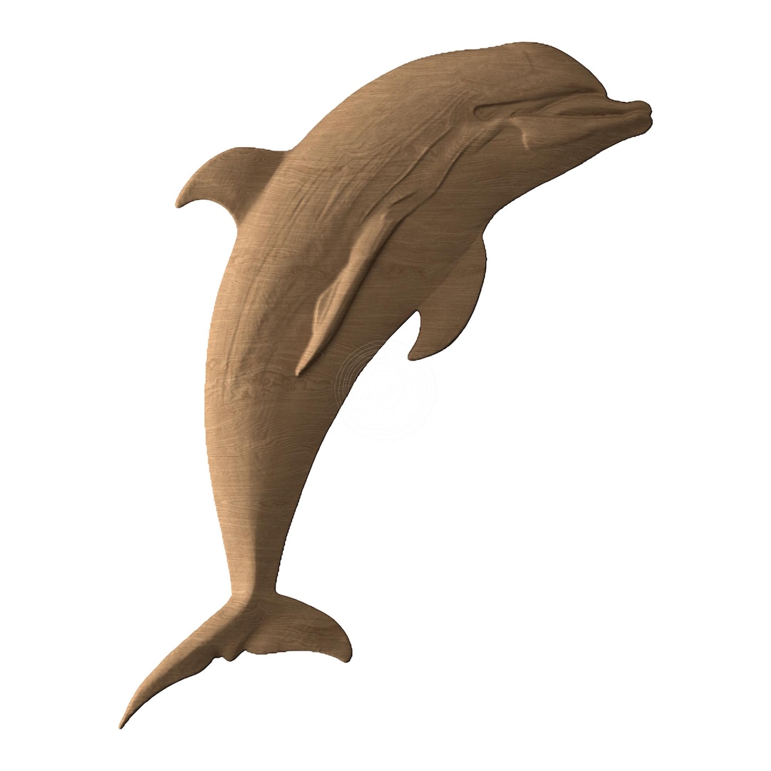 Dolphin STL File CNC Woodcarving, Marine Life Digital Download ...