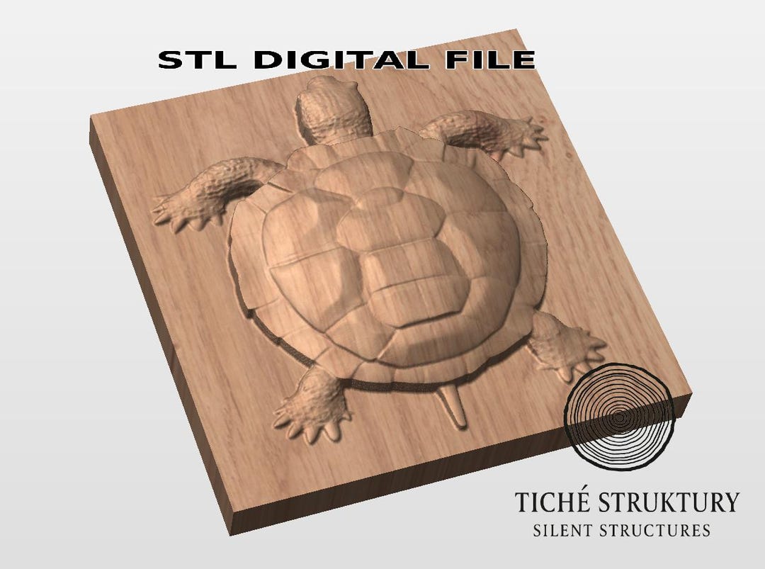 Turtle Relief – 3D STL Model for CNC Carving, Wood Engraving, 3D ...
