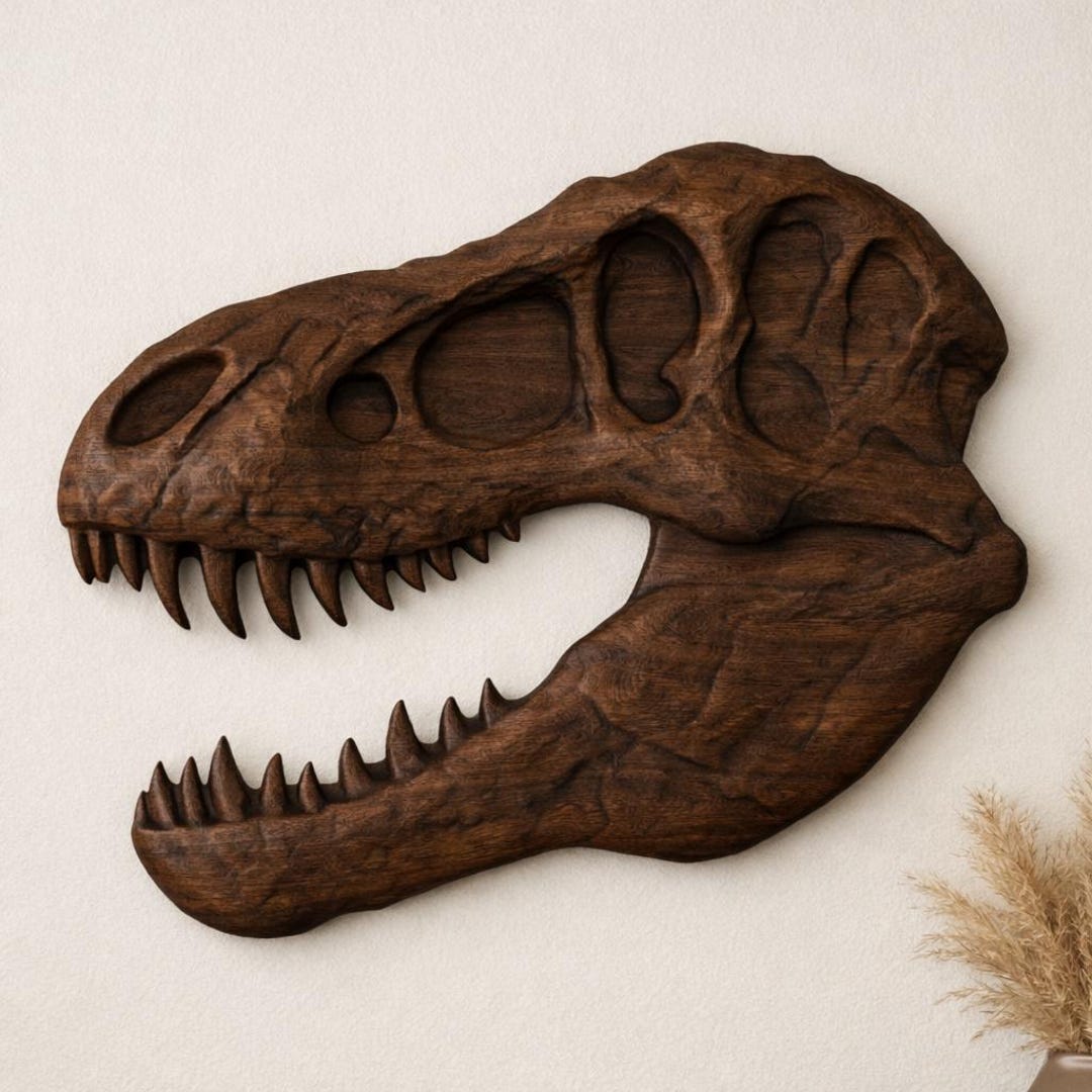 3D T. Rex Fossil Model STL File – CNC Wood Carving & 3D Printing ...