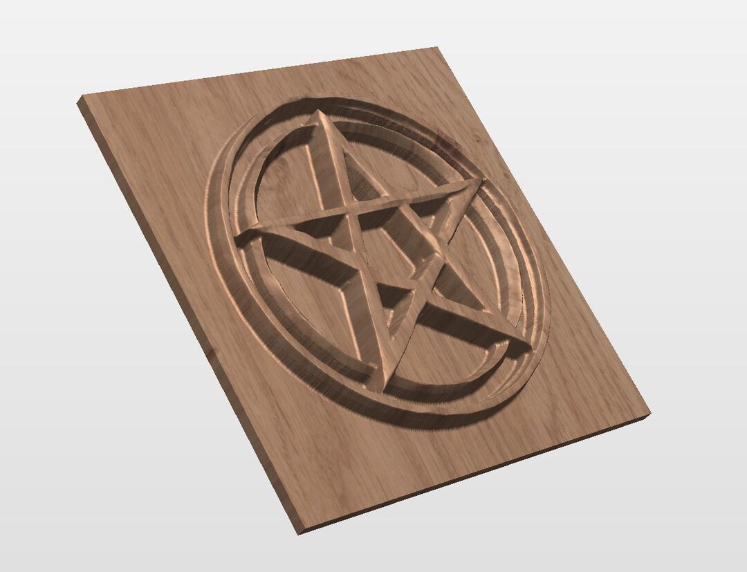 Pentagram CNC Relief – STL 3D Model for Wood Carving | CNC Router ...