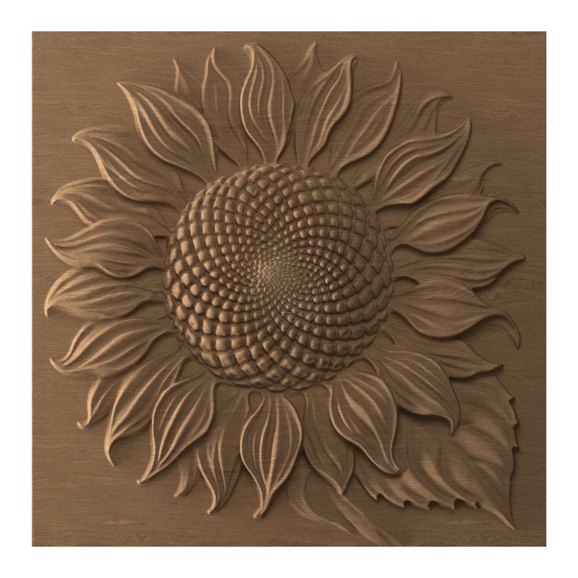 Sunflower STL File CNC Wood Carving, Digital Download, Floral Relief ...