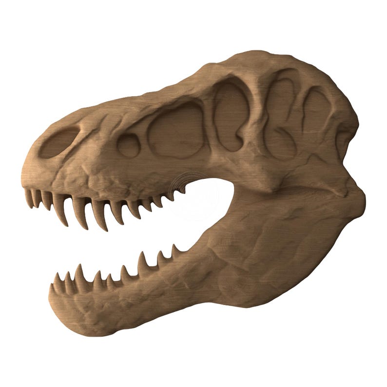3D T. Rex Fossil Model STL File – CNC Wood Carving & 3D Printing ...