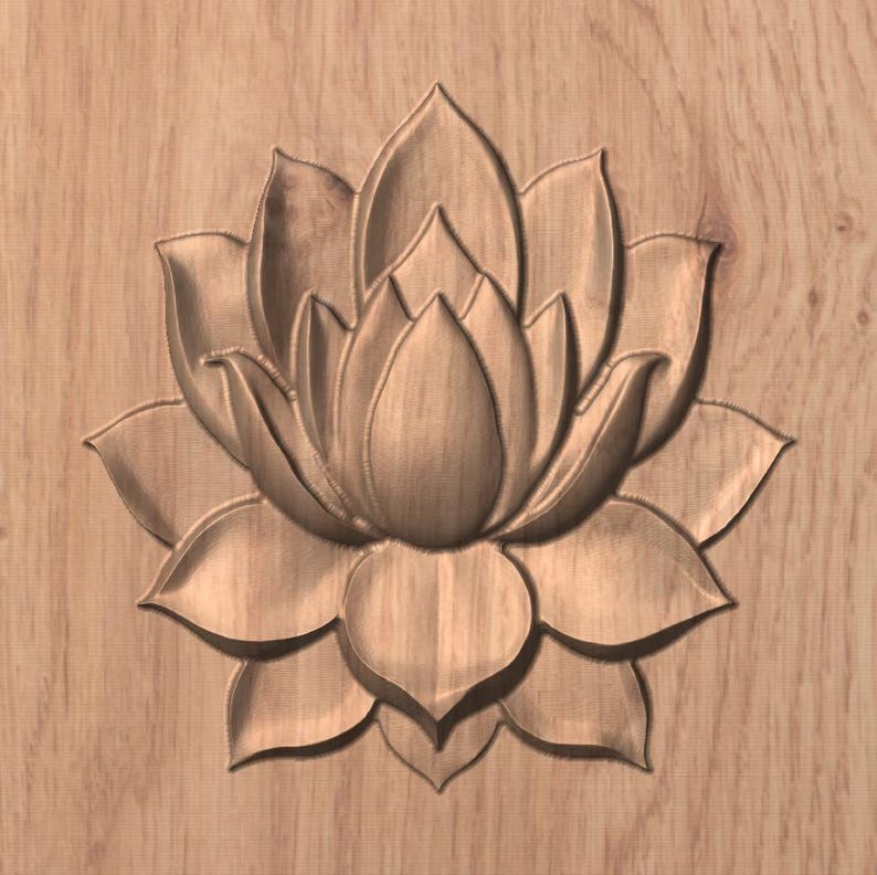Lotus Flower CNC Relief – STL Digital File (personal Use) - Etsy