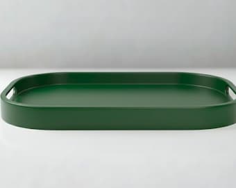 dark green rectangle tray