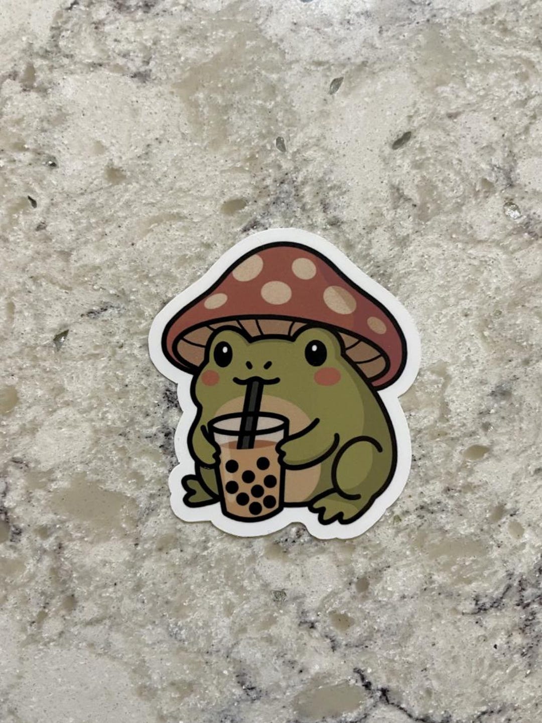 Boba Frog Sticker L Gloss or Holographic Laminate L Waterproof Decal - Etsy