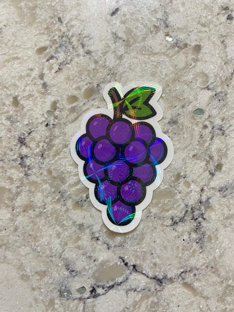 Grapes Sticker L Gloss or Holographic Laminate L Waterproof Decal - Etsy