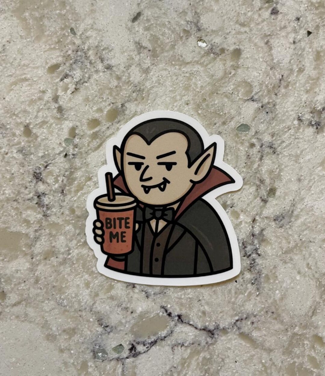 Bite Me Vampire Sticker L Gloss or Holographic Laminate L Waterproof ...
