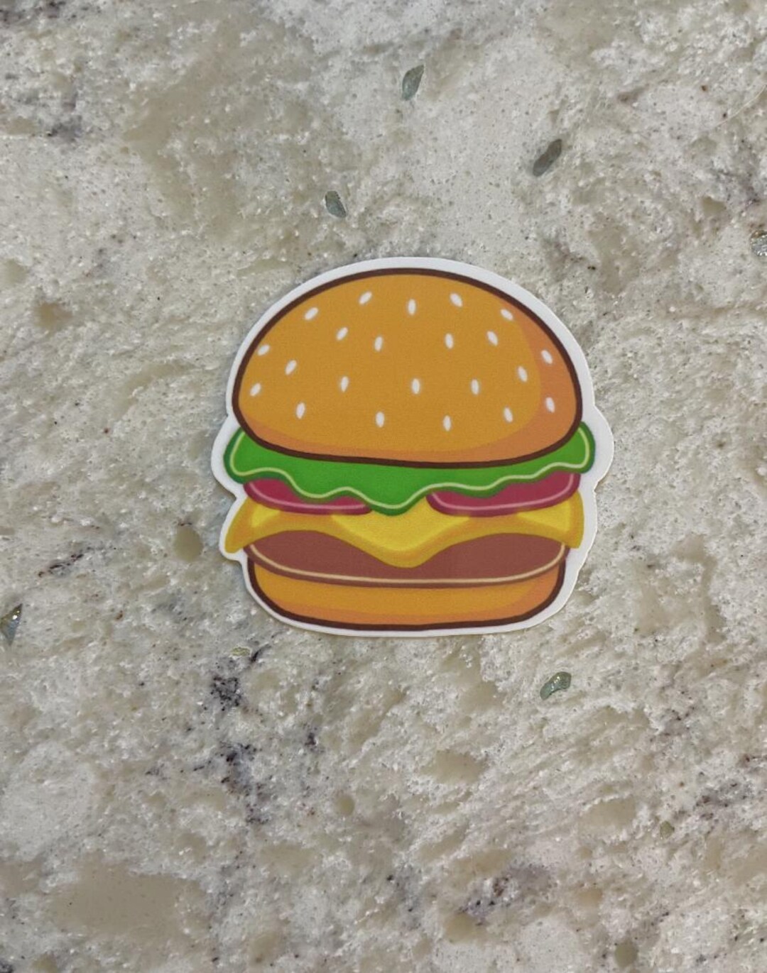 Cheeseburger Sticker L Gloss or Holographic Laminate L Waterproof Decal ...