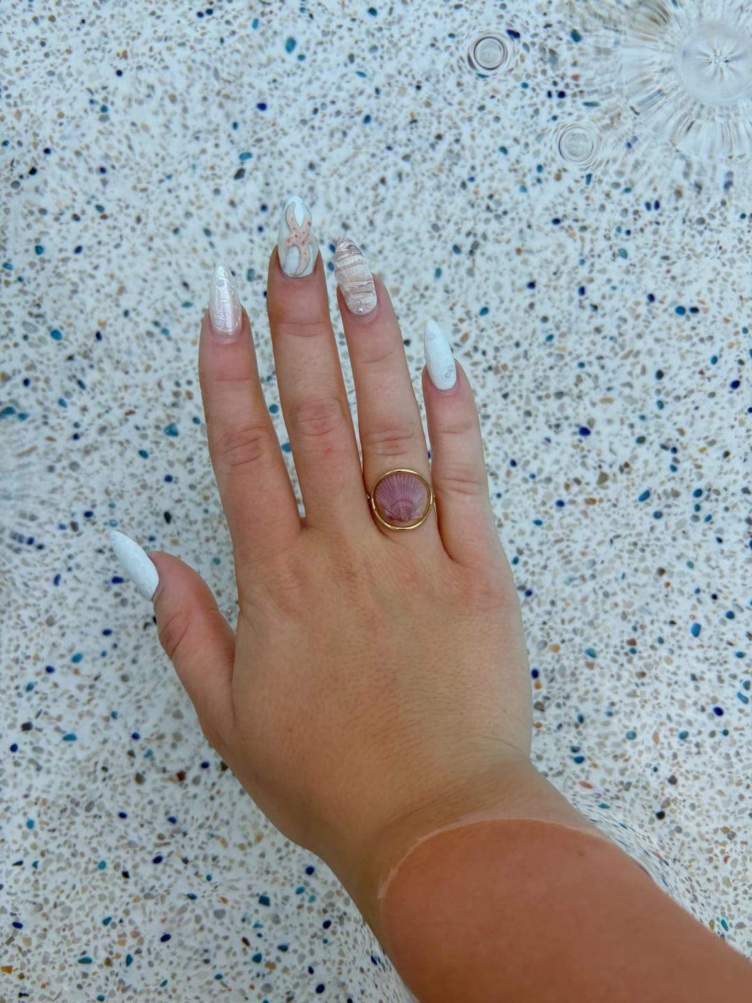 Handmade Seashell Ring: Gold-toned Coastal Jewelry, Sanibel Island ...