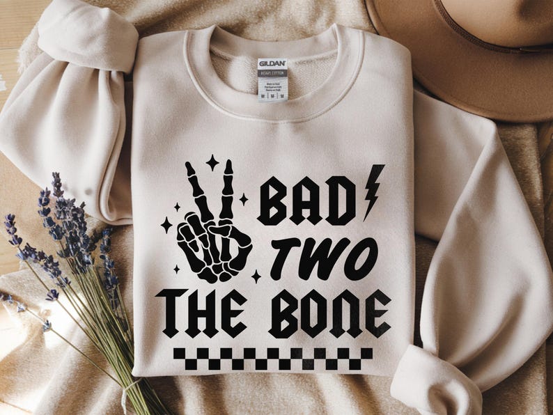 Bad Two the Bone 2nd Birthday Party Svg, Png, Digital File - Etsy