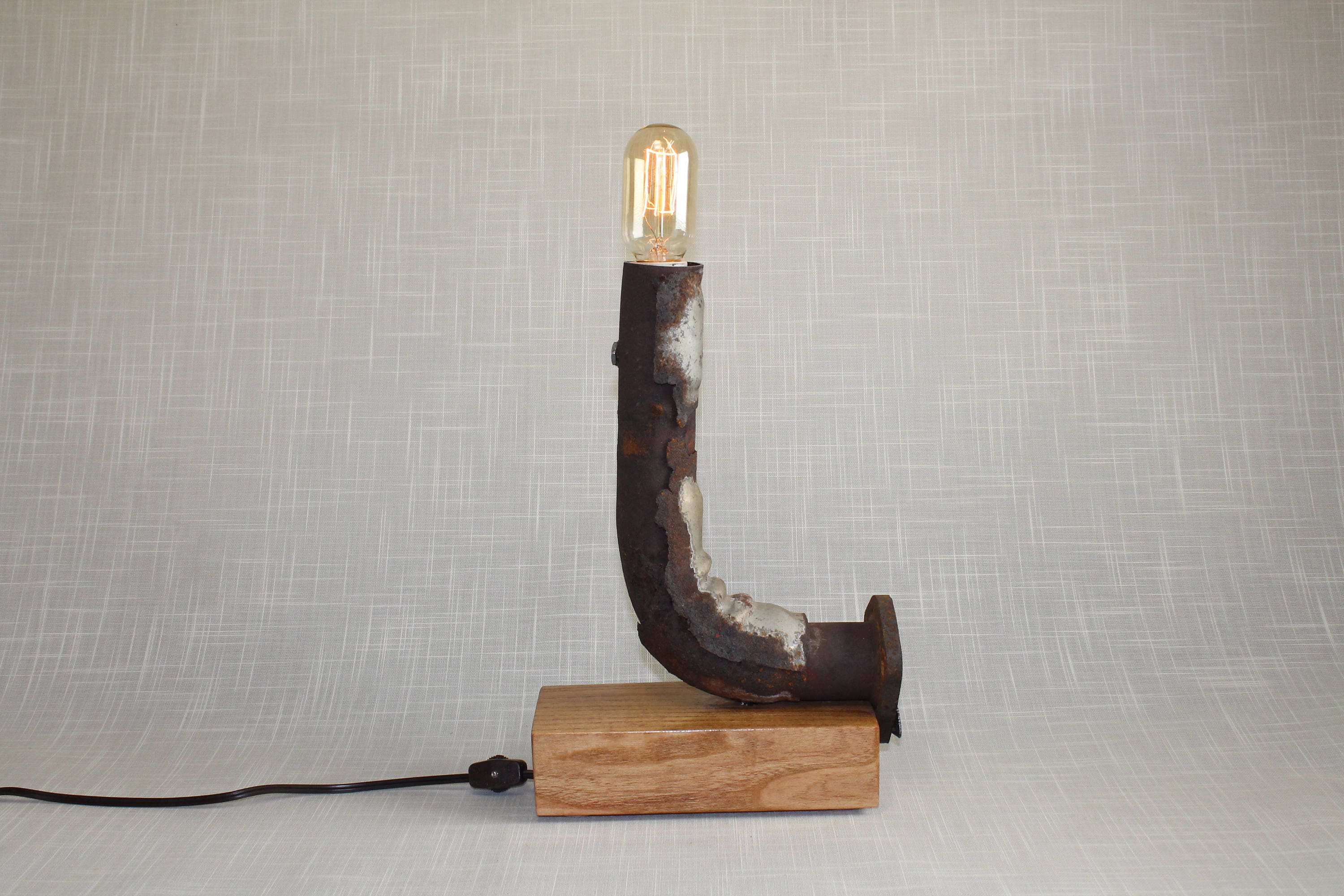 Recycled One of a Kind Rusty Metal Lamp With a Vintage Style Light 52 ...