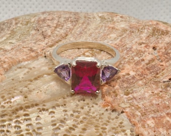 Ruby and Amethyst Ring - Etsy