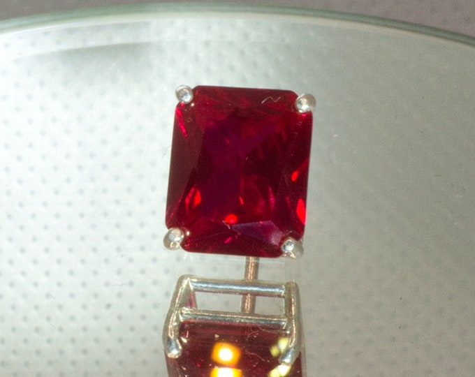 Huge Ruby Tie Tack in Silver. - Etsy